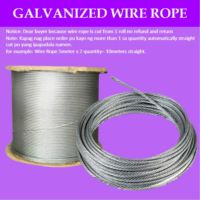 Mago Steel Cable 6mm-10mm 10m-30m Galvanized Steel Wire Rope Steel Wire ...