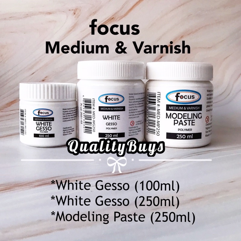Focus 100ml / 250ml Gesso or Modeling Paste Varnish and Medium | Shopee ...