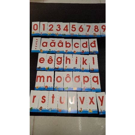 Set of large paper alphabet and number cards for children to learn ...