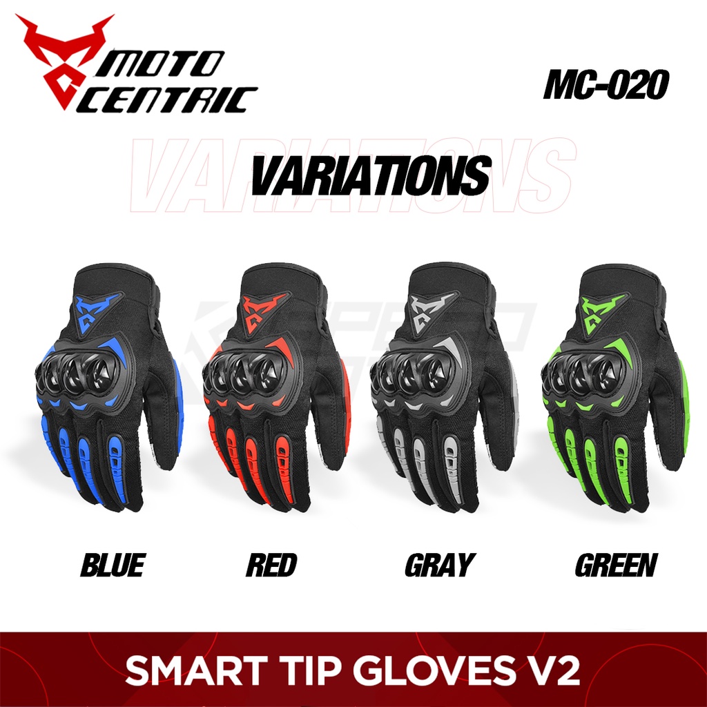 MOTOCENTRIC V2 UNISEX SMART TIP MOTORCYCLE RIDING FULL GLOVES SPEEDMOTO ...