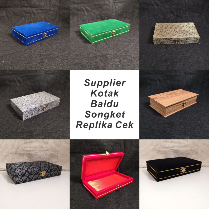 Kotak Mock Cek Replika Cek Songket Baldu Gold Silver Hitam Pink Maroon ...