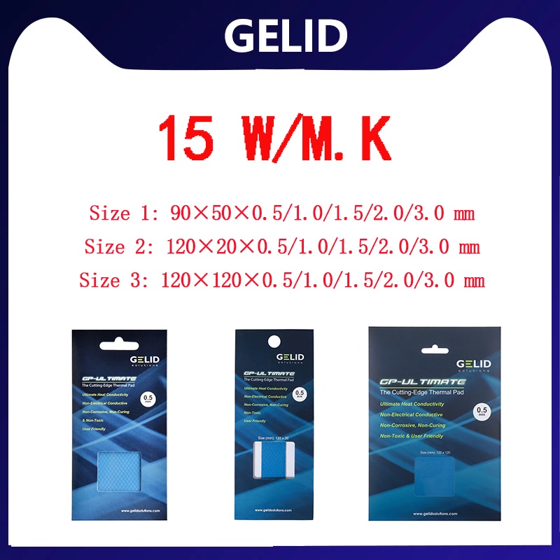 Gelid GP-Ultimate 15W/mK Multi-size high-performance thermal pad CPU/GPU Graphics Card Thermal ...