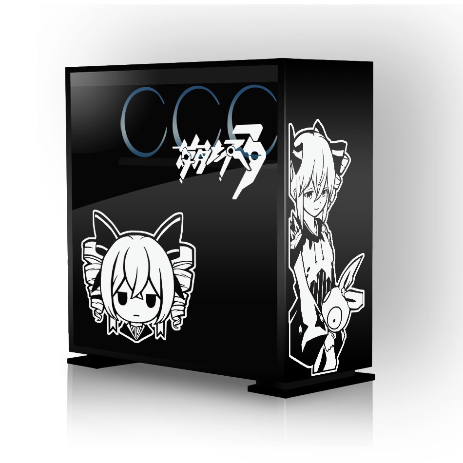 Honkai Impact Game Stickers for PC Case,Cartoon Decor Decals for ATX ...