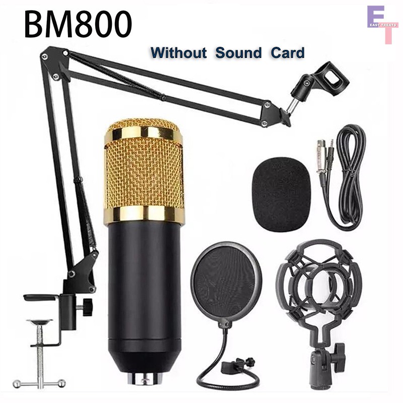 Bm-800 Microphone with V8 Soundcard For live broadcast Studio Recording Streaming Gaming headset ...