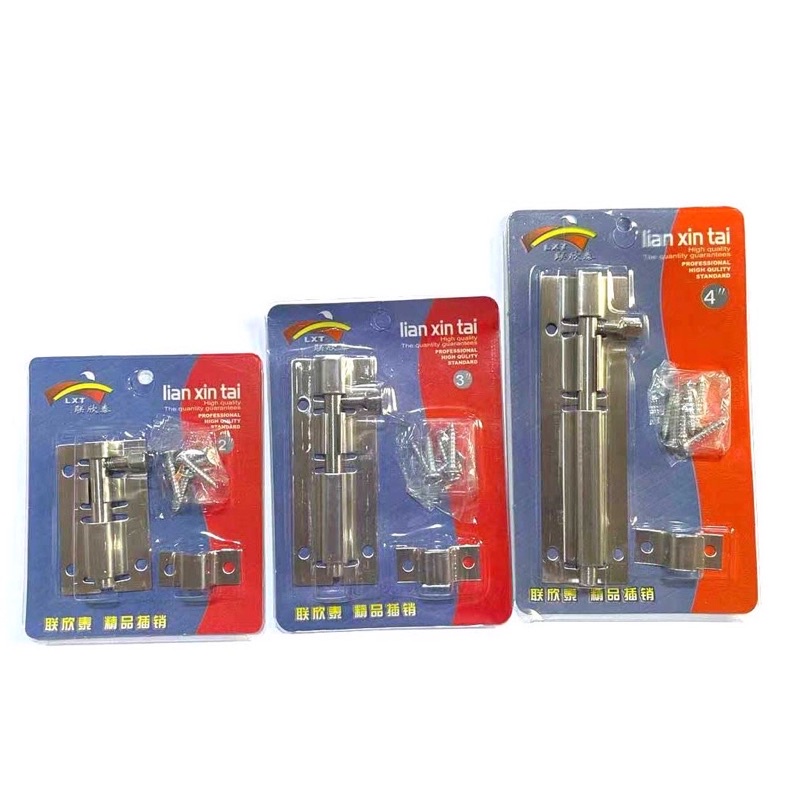 ULA stainless steel barrel bolt 2" 3" 4" 6" 8" Inches | Shopee Philippines