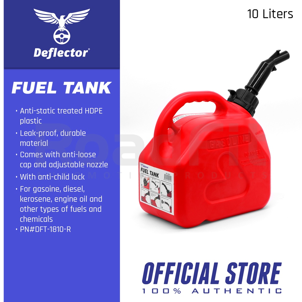Deflector HDPE Jerry Can Fuel Tank with Anti-child/Safety Nozzle (Red ...