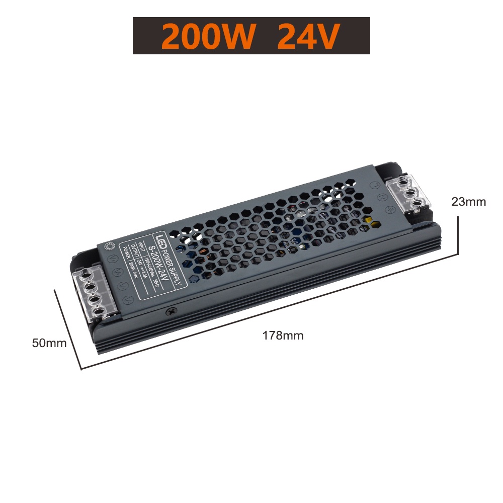 AC190V-240V Ultrathin LED Power Supply DC12V / 24V Mute Lighting Transformers 60W 100W 150W 200W ...
