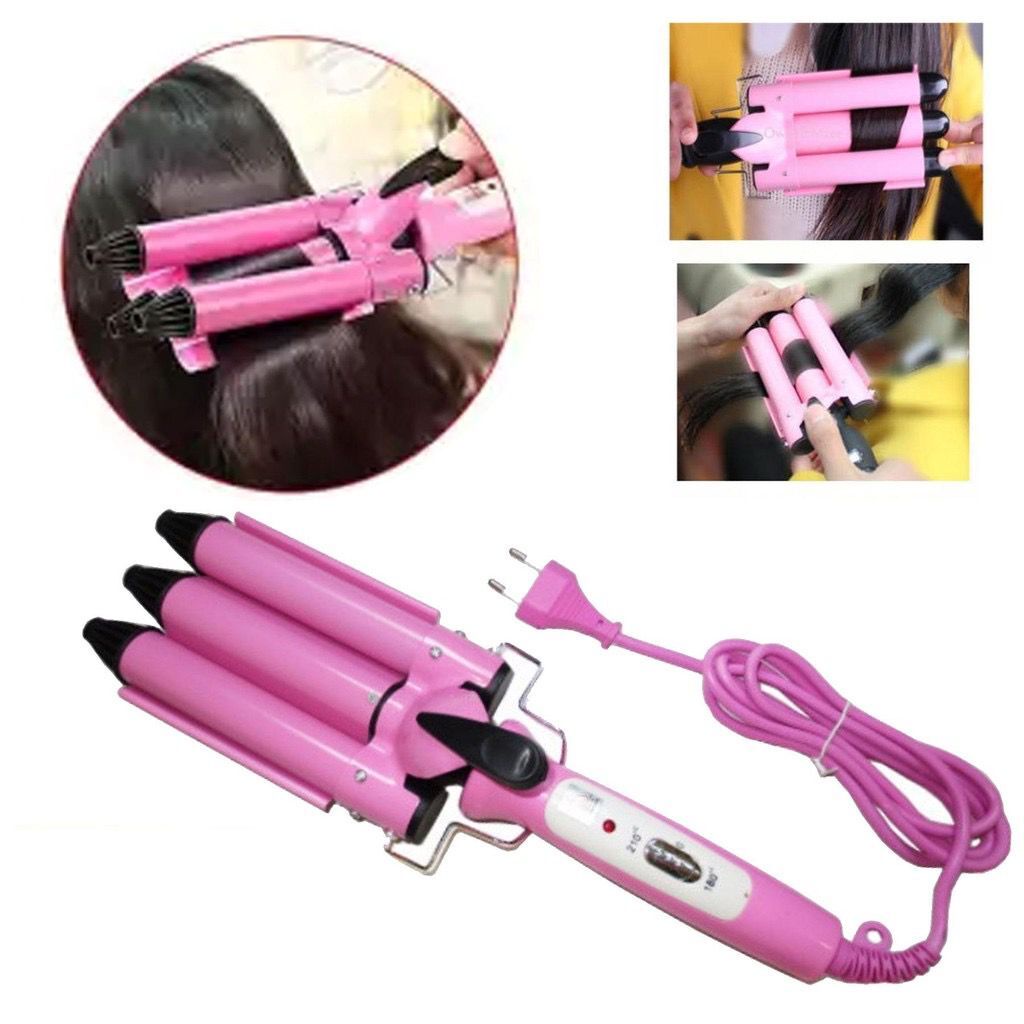 D57 NEW THREE BARREL CURLING WAND MERMAID CURLER HEAVY DUTY ...
