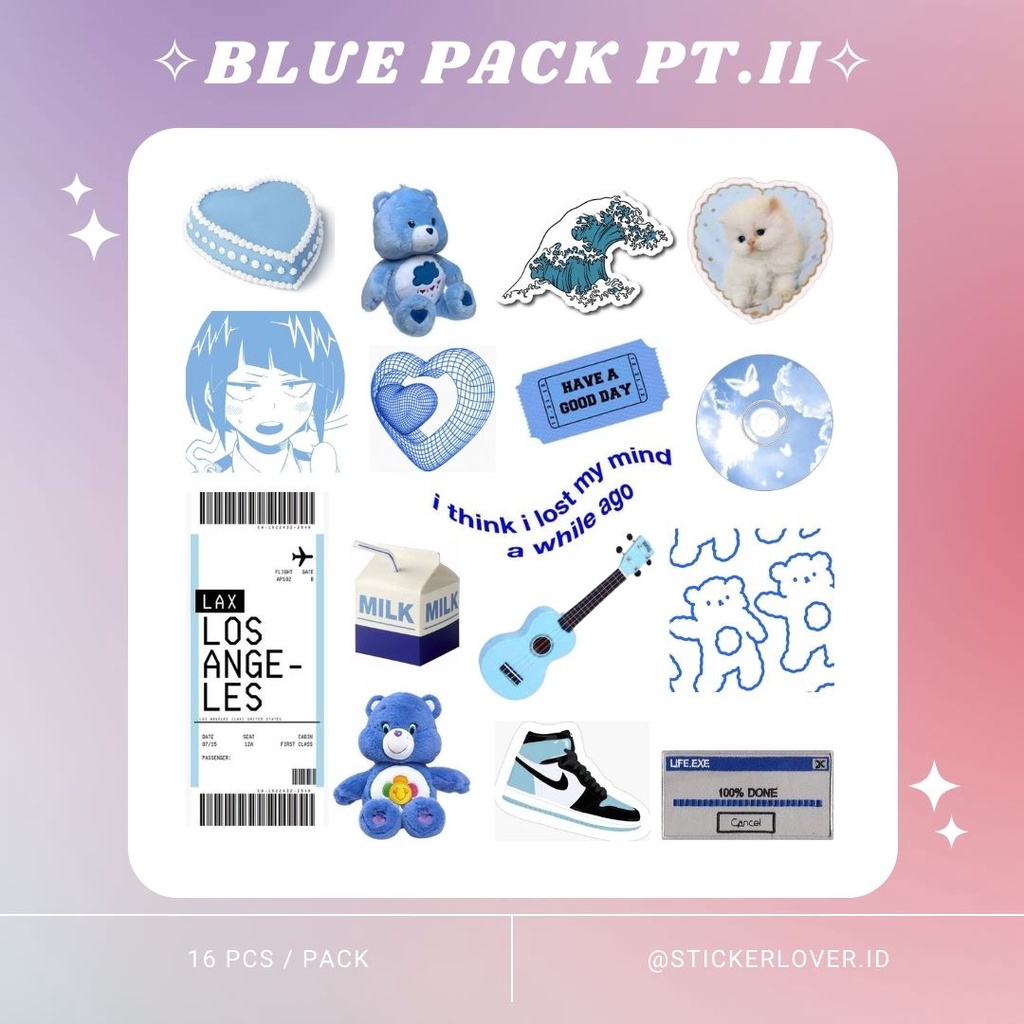 Tumblr HP aesthetic sticker/Blue aesthetic/Blue sticker | Shopee ...
