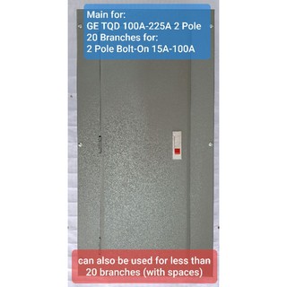 Panelboard 20 Branches GE TQD Center Main 2 Pole Bolt On 2 Pole 125 150 ...