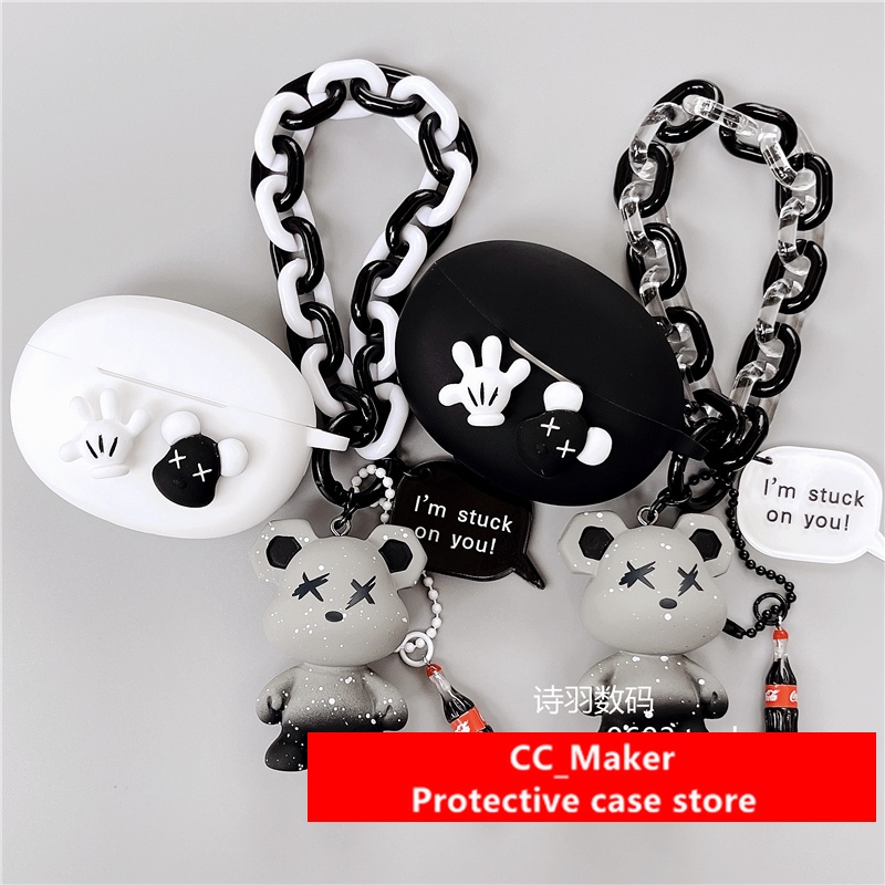 OPPO Enco Buds2 Case Cartoon Cute Bear Keychain Pendant OPPO Buds2 ...