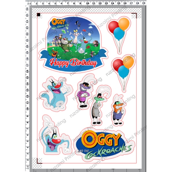 Oggy The Cockroach Cake Topper Birthday 001 | Shopee Philippines