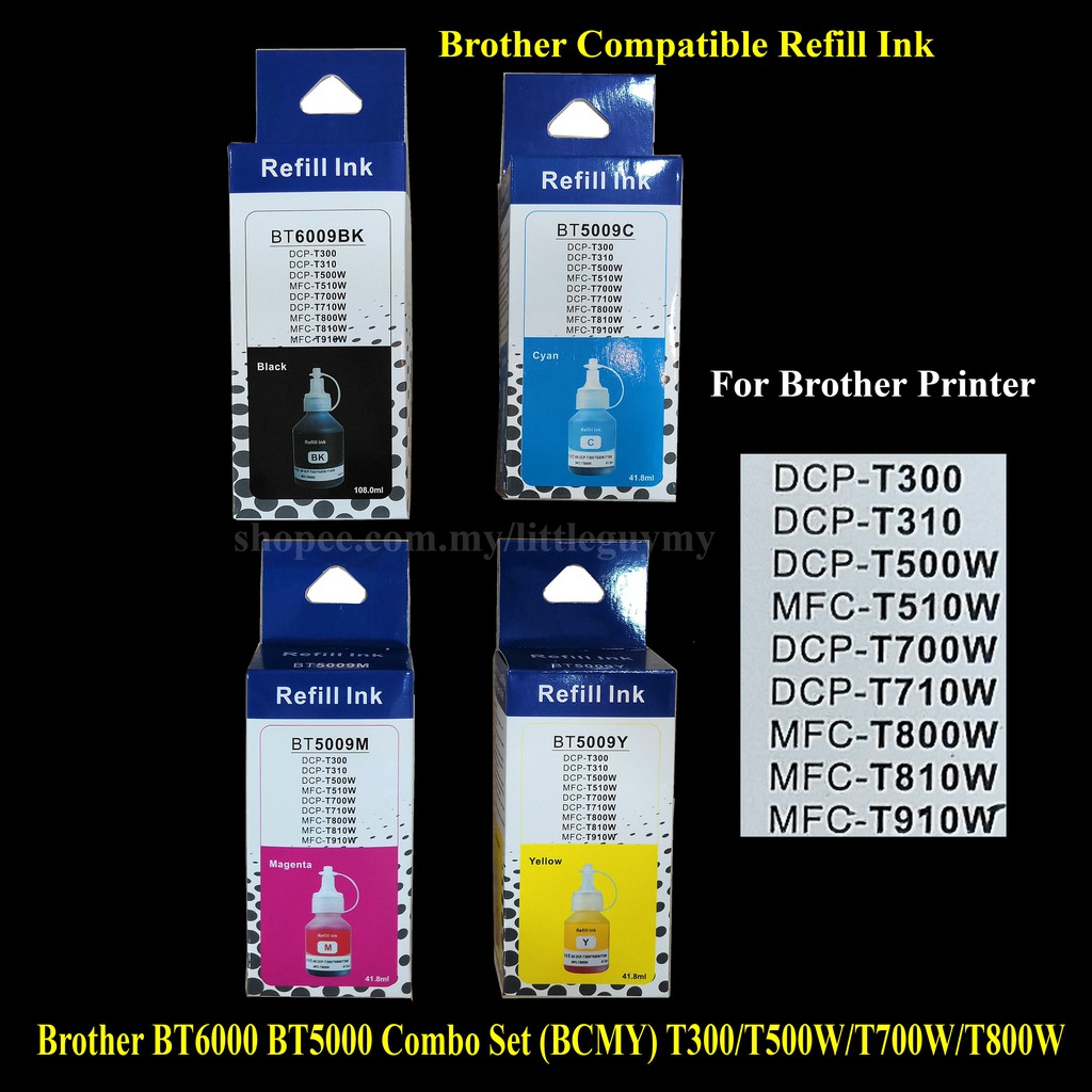 Brother Refill ink for T300/T500/T700/T800 DCP-T300 T310 DCP-500W DCP ...