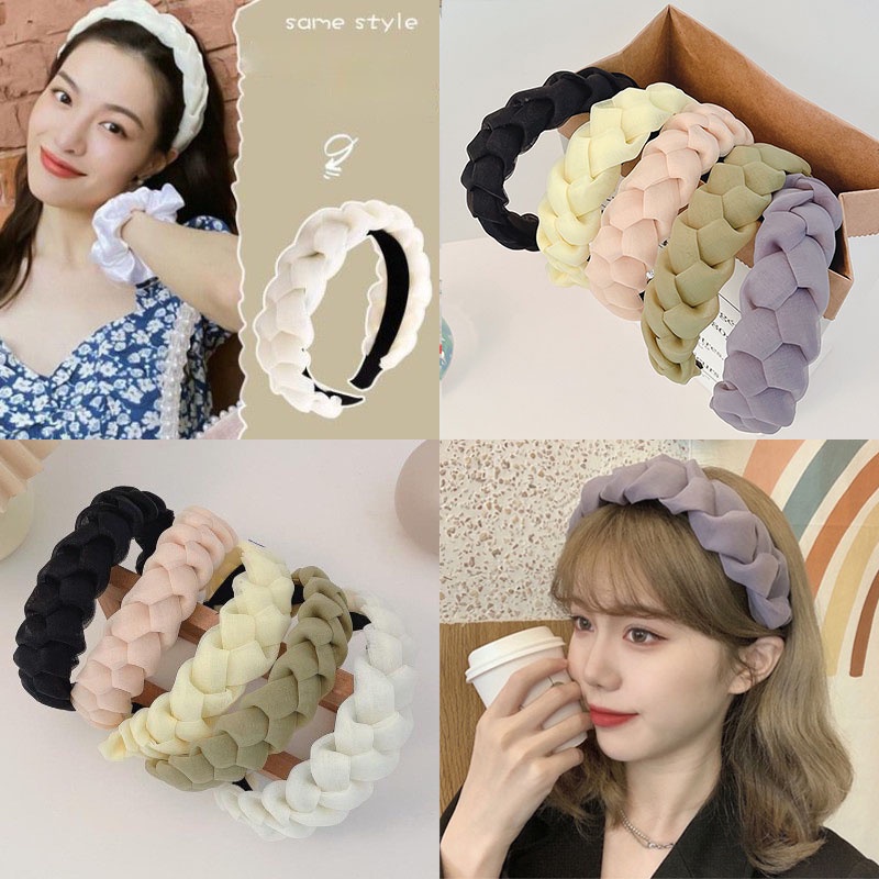 2022 New Korean Hair Band Female Summer Woven Mesh Headband Super Fairy ...