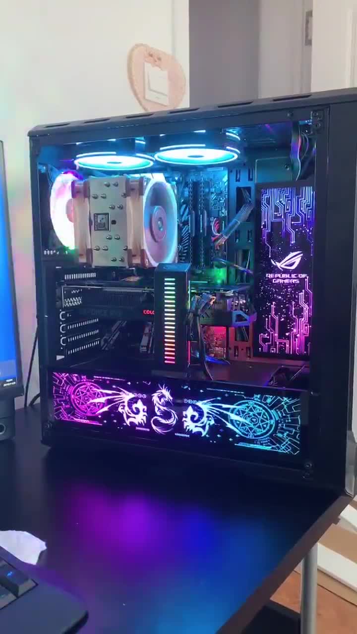 customized RGB pc case panel psu shroud gpu backplate 12v 4pin 5v 3pin ...