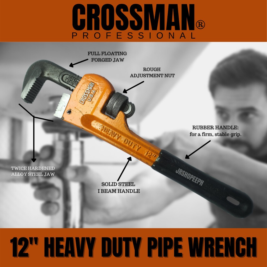 Jrshopeeph Pipewrench 12" Plumbing Tools Yabe Tubo Water Pipes Crossman ...