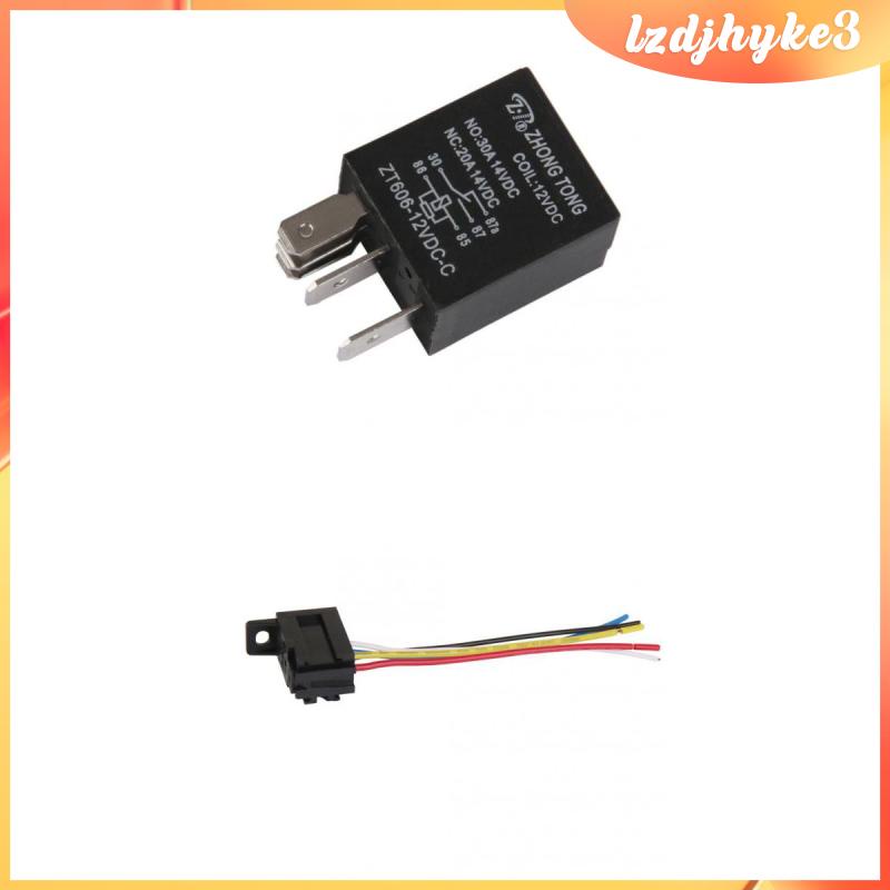 [ Car Truck Auto Automotive DC 12V 20A/30A AMP SPDT & Socket 5 Pin 5 ...