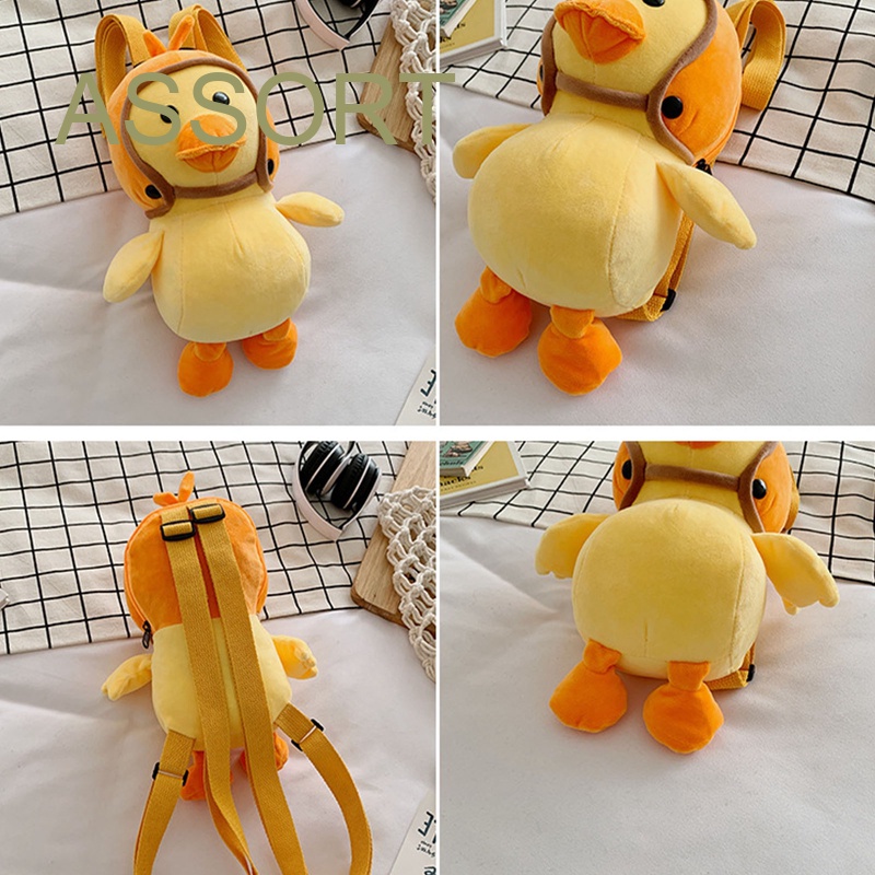 Kids Cartoon Duck plush backpack cartoon Lovely doll bag cute girl ...