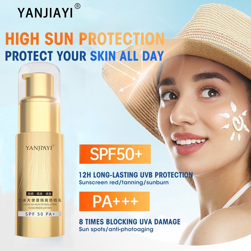 YANJIAYI Whitening Sunscreen Lotion SPF 50+ PA+++Face Body Moisturizing ...