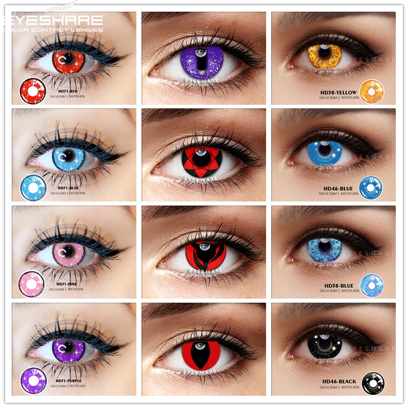 Eyeshare Contact Lenses for Eyes 12 Colors RED BLUE Series Cosplay ...