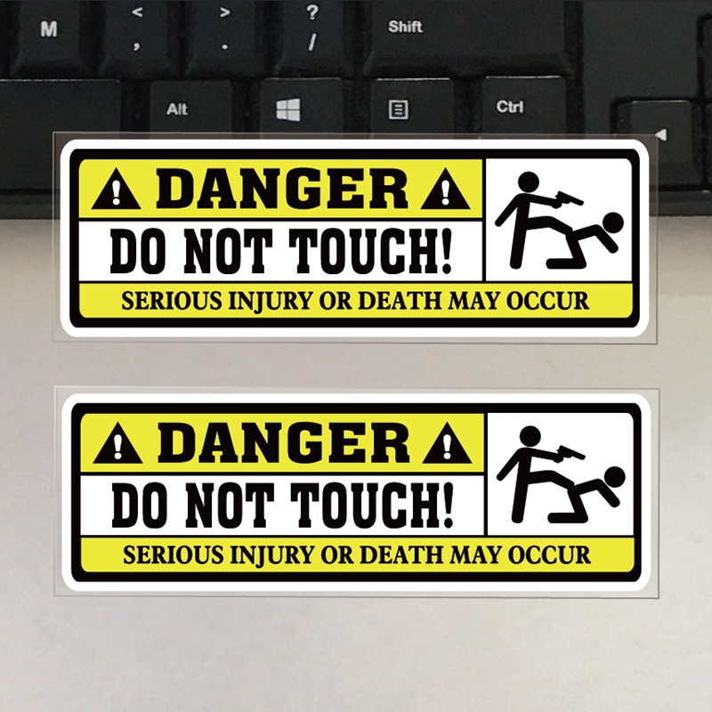 2pcs DANGER DO NOT TOUCH Warning Mark Decal Waterproof Reflective Car ...