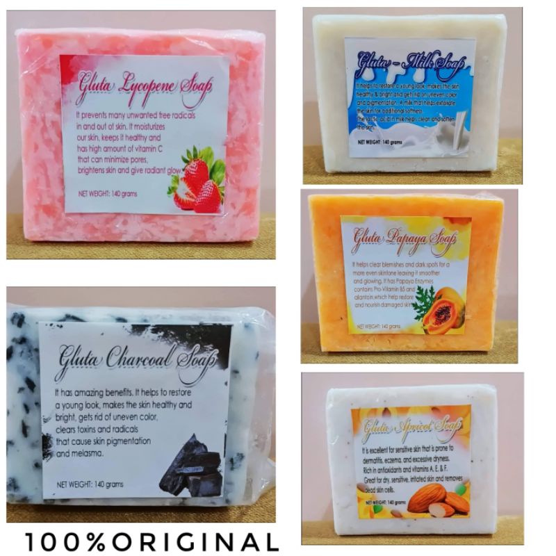 Original Gluta soap (140grams) Gluta Lycopene/Gluta Milk/Gluta Papaya ...