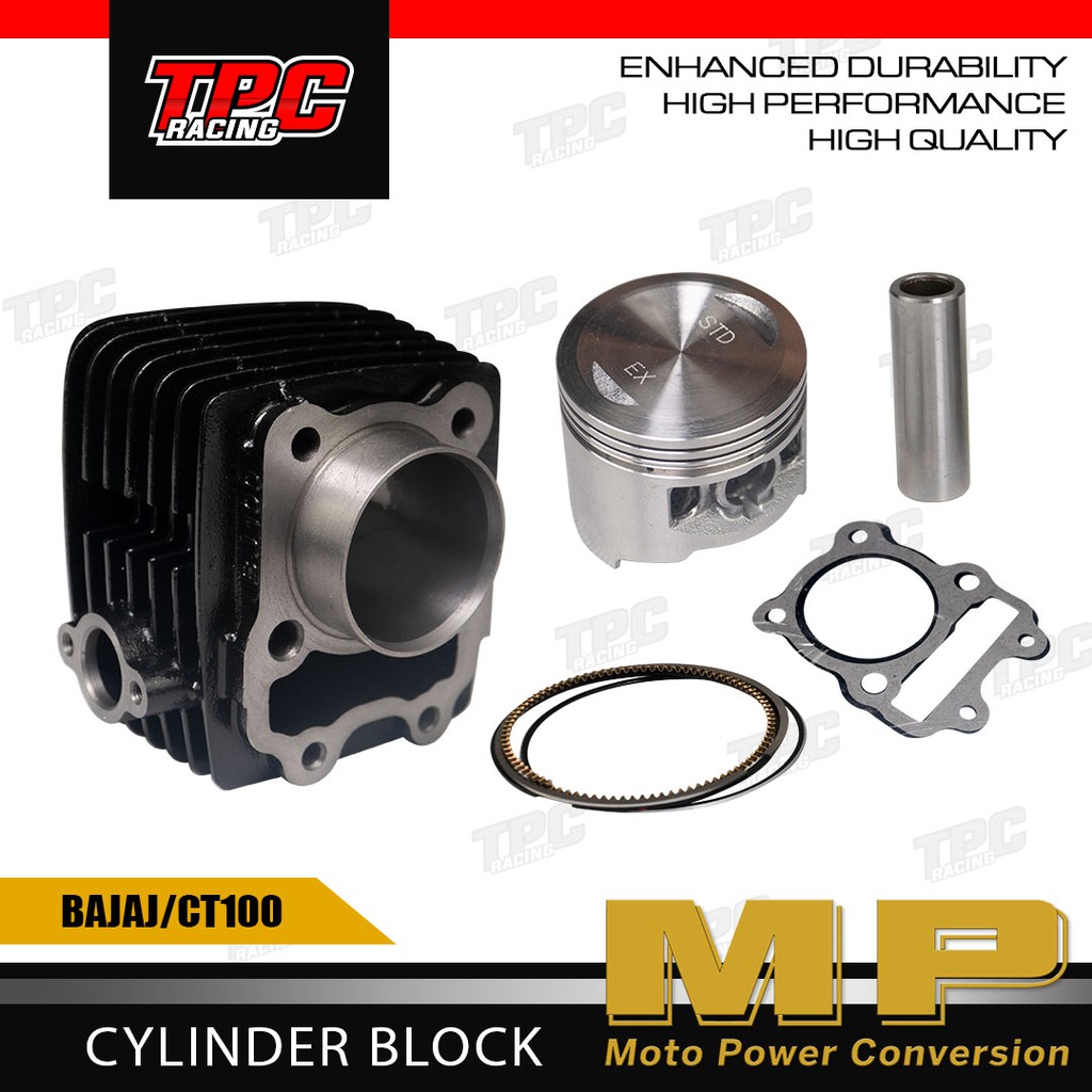 TPC MP CYLINDER BLOCK BAJAJ/CT100 53MM STD STEEL BORE | Shopee Philippines