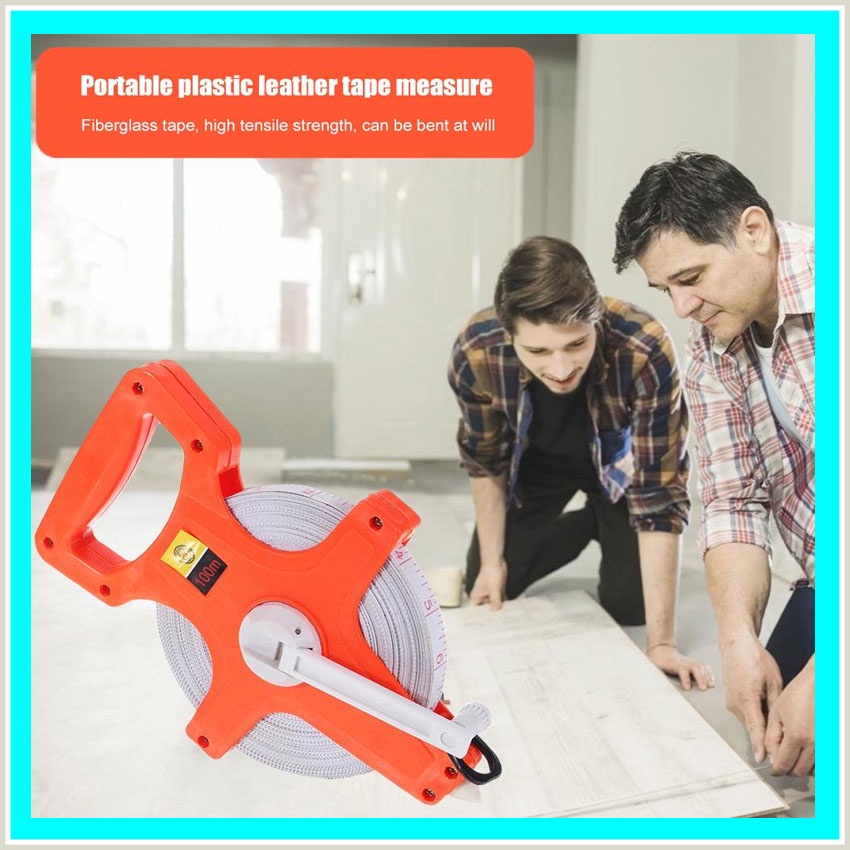 BYC Tape Measure Reel Fiberglass Meter 50m/100m inch Metric Scale ...