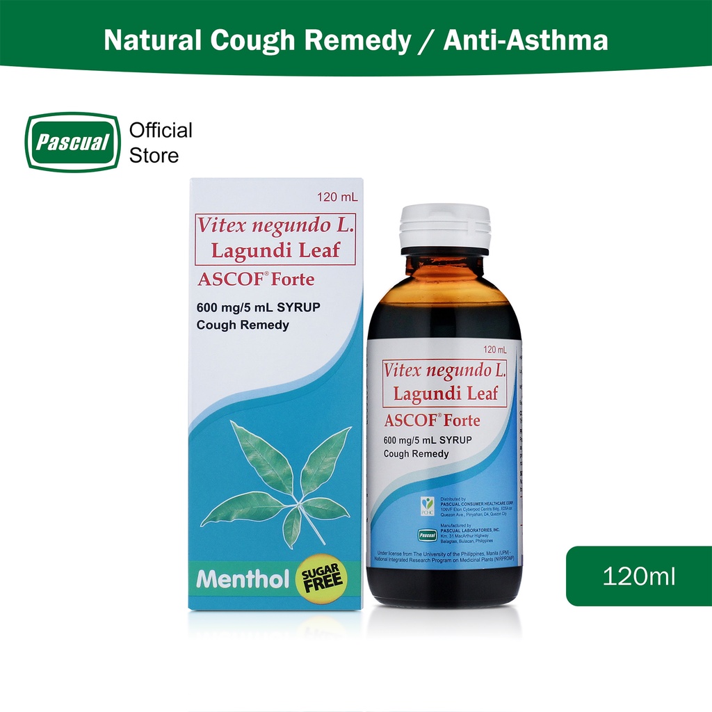 ASCOF® Forte 600mg / 5ml Syrup Menthol Sugar Free 120ml | Shopee ...