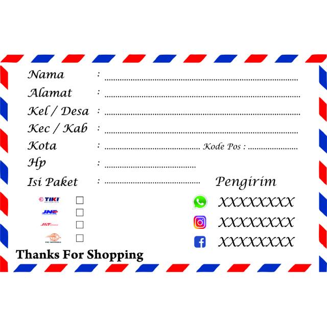 Online shope address delivery label sticker | Shopee Philippines