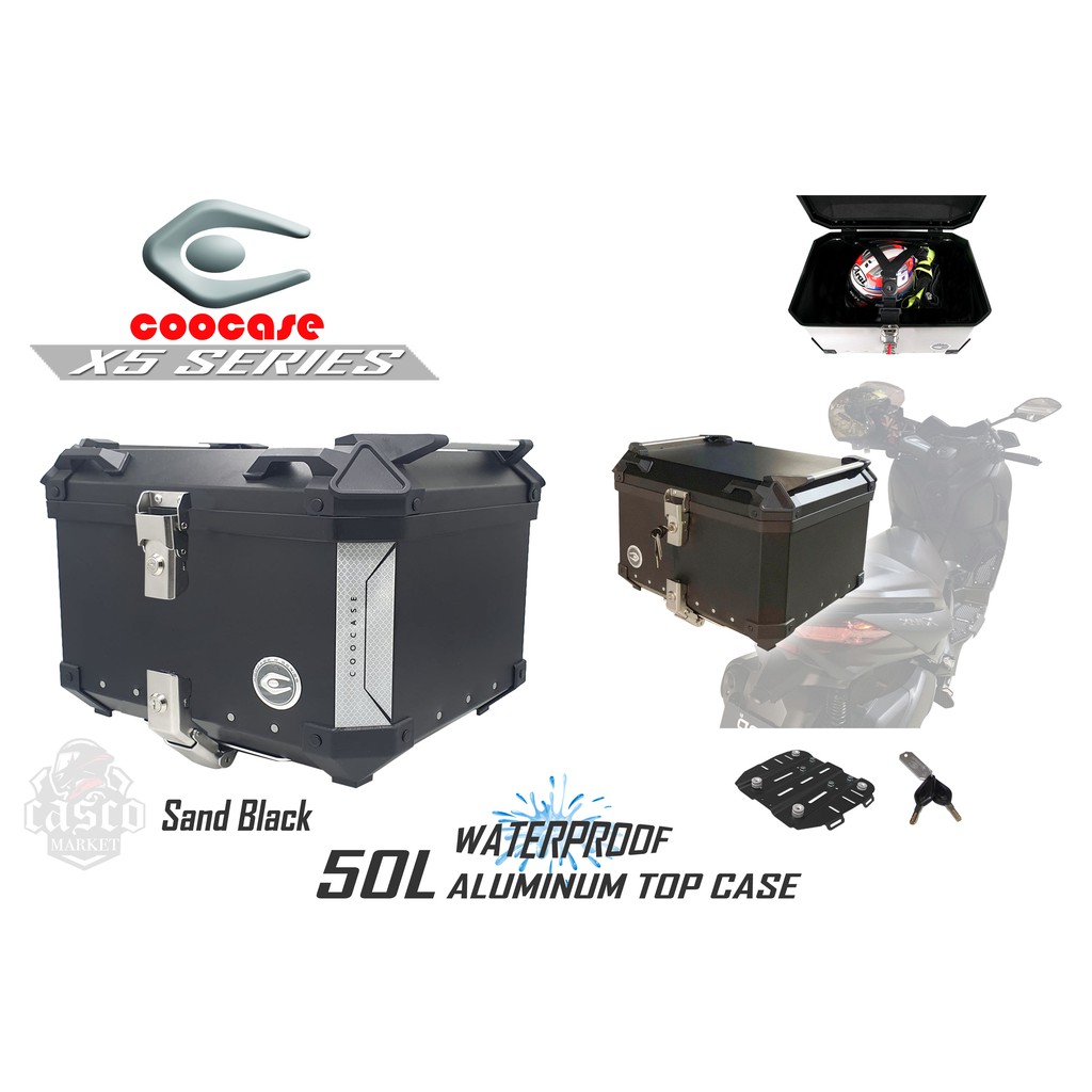 COOCASE X5 SERIES 50LITERS ALUMINUM TOP BOX | Shopee Philippines