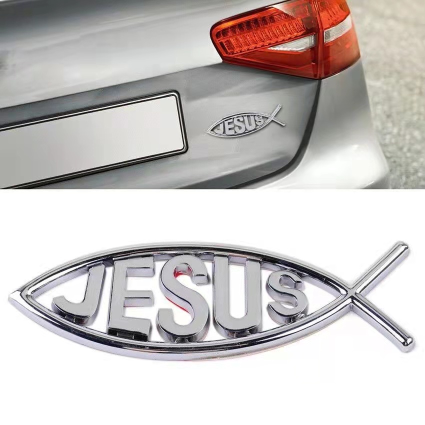 3D Metal Jesus Fish Symbol Logo Emblem Badge Car Stickers Truck ...