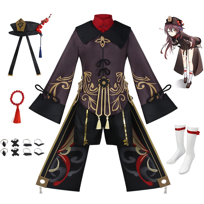 Genshin Impact Hutao Cosplay Costume Uniform Wig Cosplay Anime Game Hu ...
