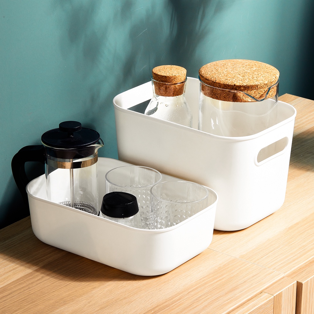 Vusign by Deli Plastic Storage Organizer Box With Lid Organizer Basket ...