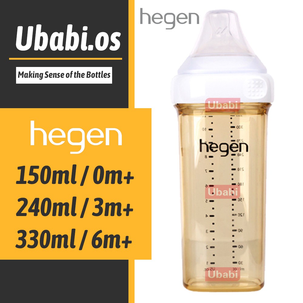 HEGEN PCTO™ 150ml / 5 oz, 240ml / 8 oz, 330ml / 11 oz Feeding Bottle PPSU - ( White ) | Shopee ...