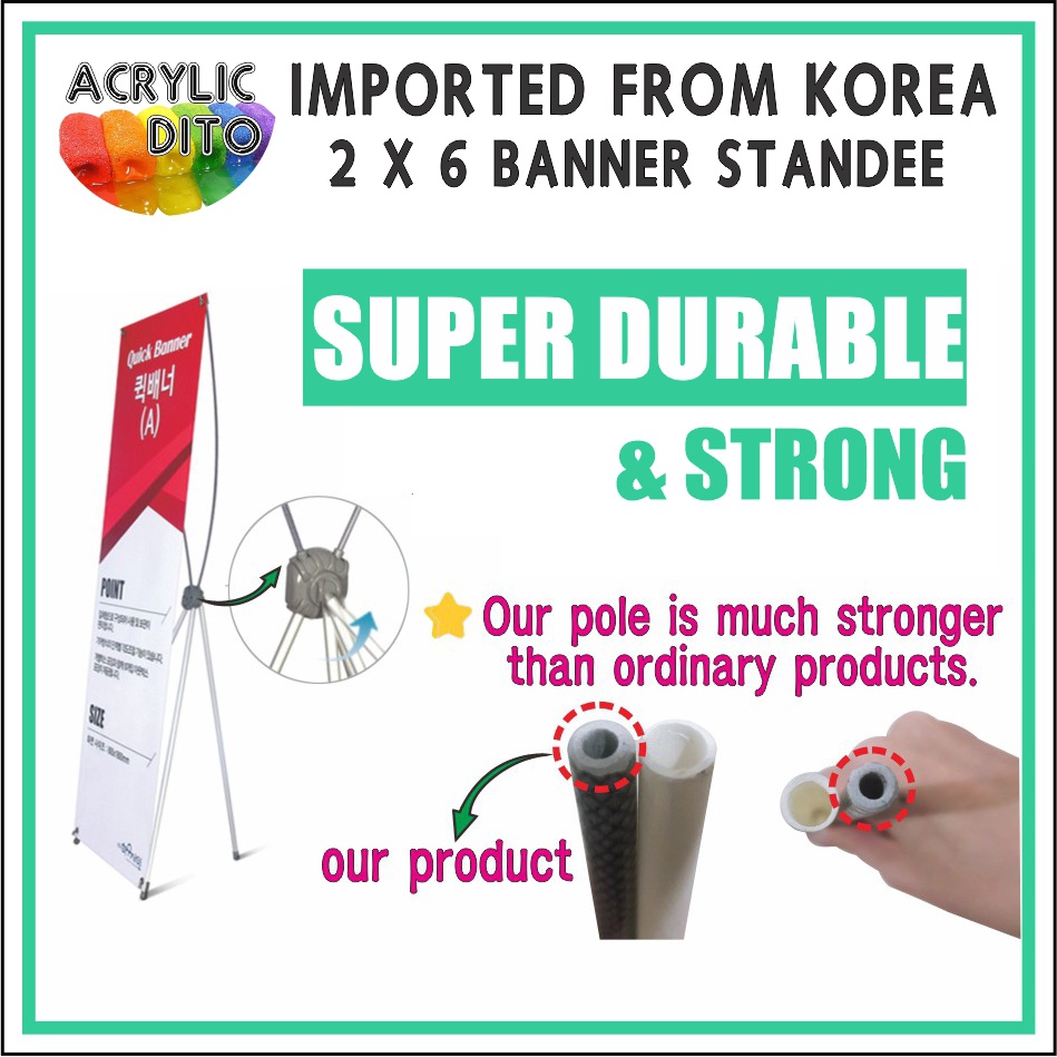 High Quality X Banner Stand 2x6 Ft Standee Tarp Tarpaulin Decor Display ...