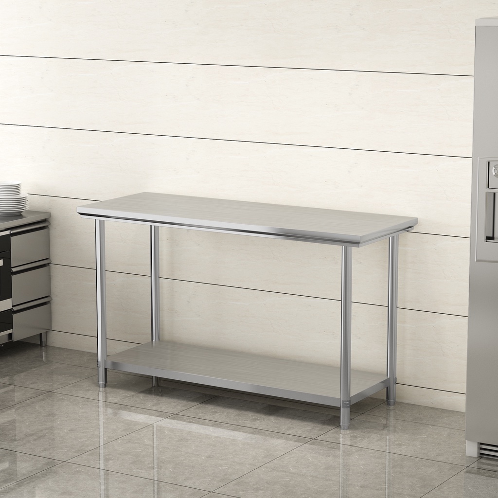 [Customizable] Thickened stainless steel double-layer work table ...