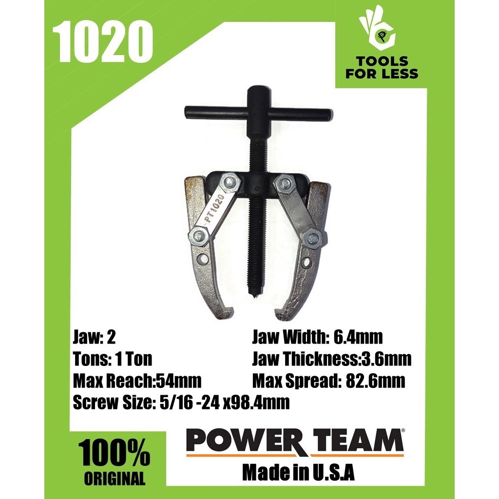 Power Team Grip-O-Matic Mechanical Jaw Puller 2 Jaw 1 Ton Cap. Model ...