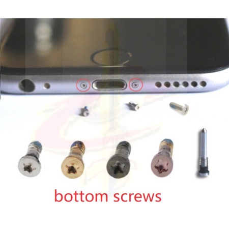 (2 PCS) bottom screws for iphone 6 6S Plus 7 8 Plus 5C 5S SE 2020 Xr X ...