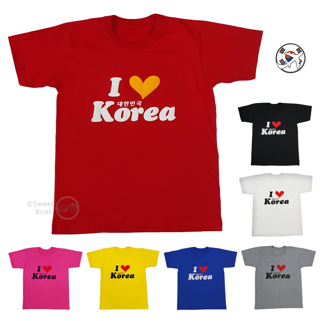 I Love Korea T shirt 100% Cotton Unisex T-shirts Korean Souvenir ...