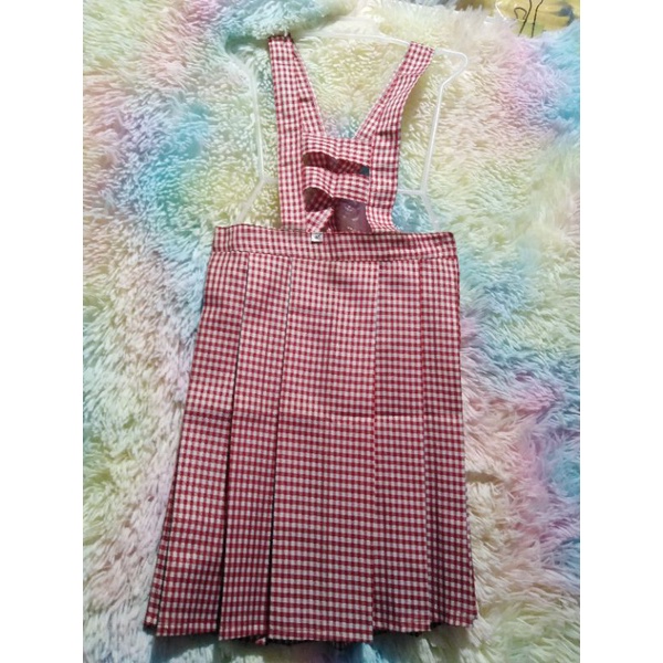 school uniform/palda checkered Red | Shopee Philippines