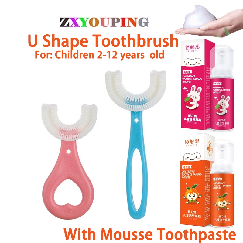 Children toothbrush U shape toothbrush for kids toddler baby 2-12 years ...