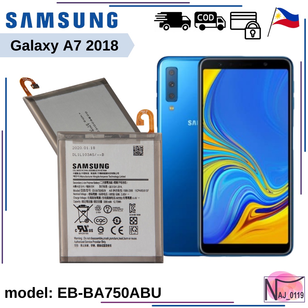 Galaxy A7 2018 Battery | Model: EB-BA750ABU (3300mAh) ORIGINAL HIGH QUALITY BATTERY | Shopee ...