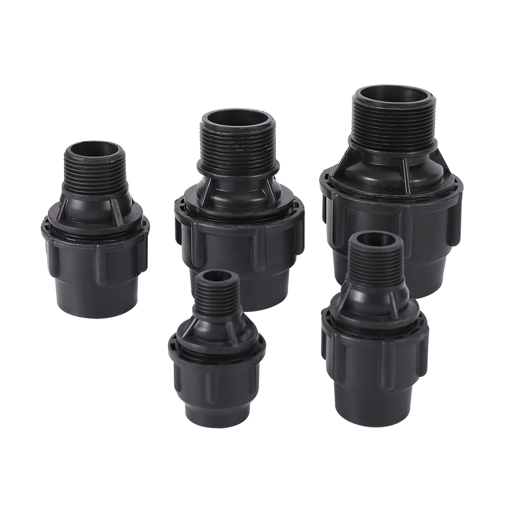 1Pc PE Water Pipe Straight Reducing Coupling 20/25/32/40/50mm PE PVC Tube Fittings 1/2" 3/4" 1 ...