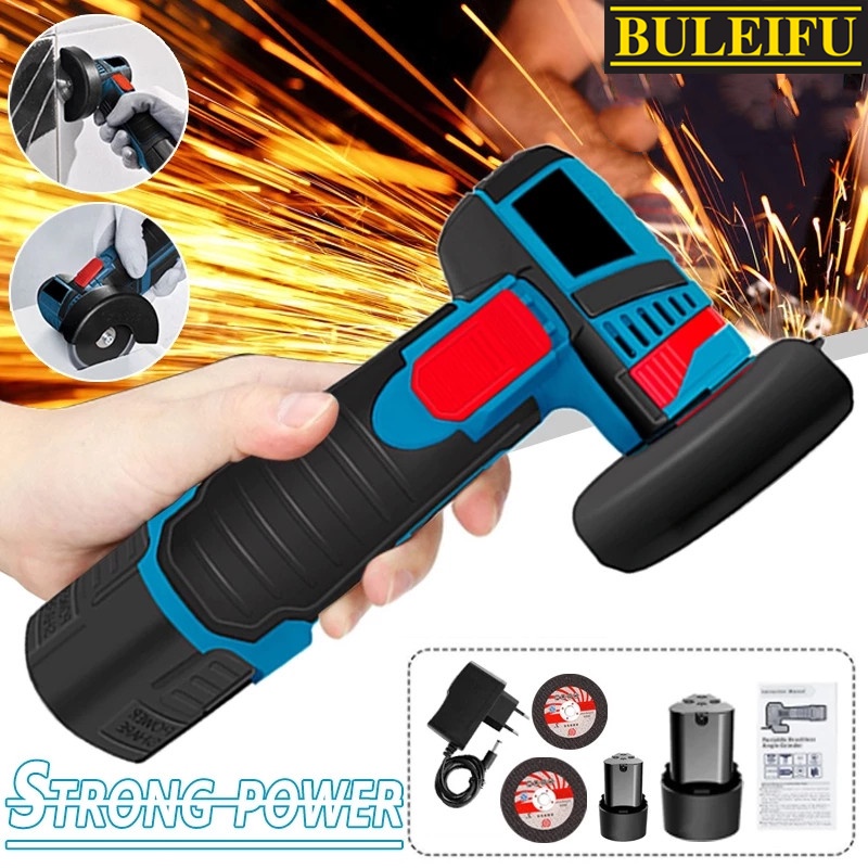 12V 500W Mini Brushless Angle Grinder with Rechargeable Lithium Battery ...