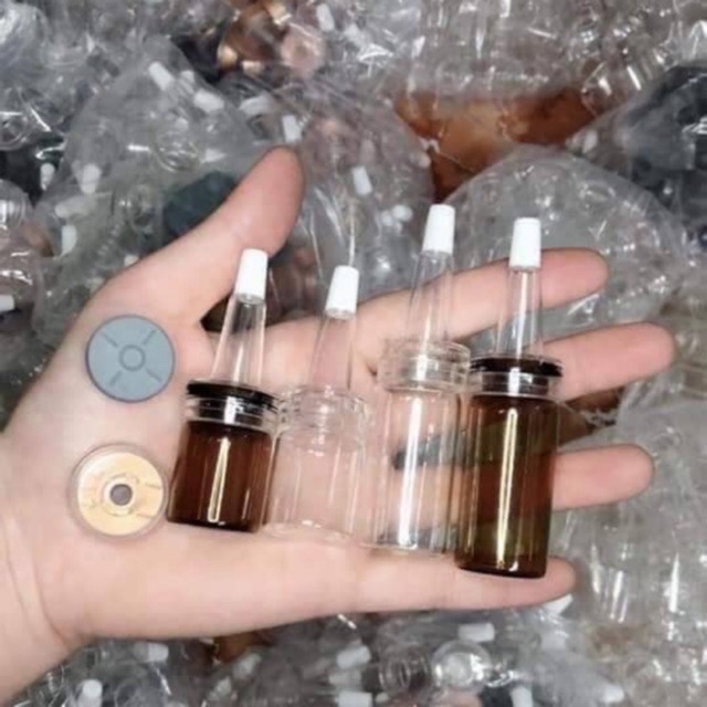 Combo of 10 stem cell extraction bottles with rubber stopper, silver ...