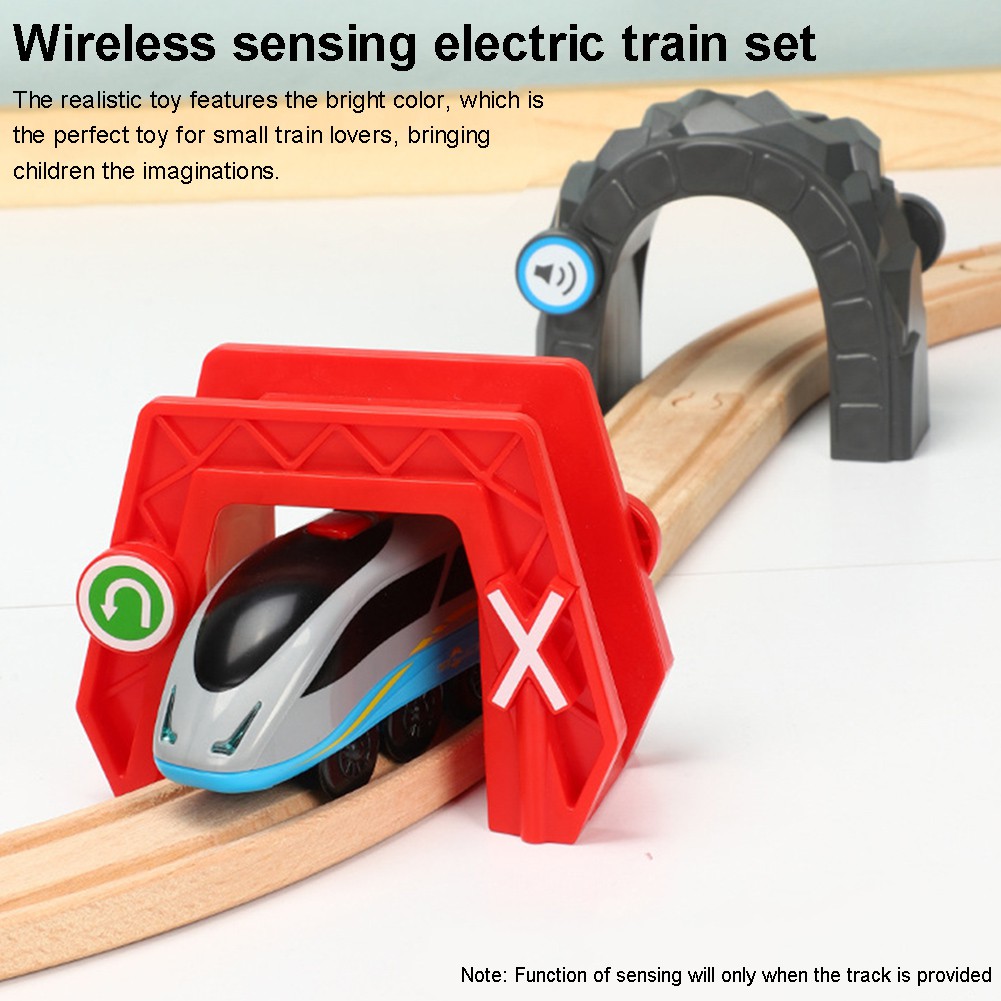 Premium Wooden Train Set Toy Battery Powered Model Train Set Plastic ...