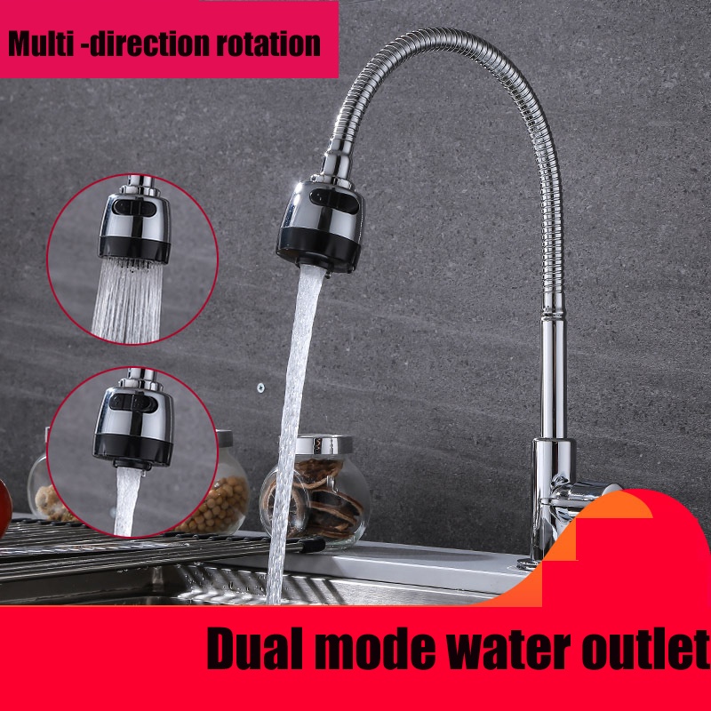 Kitchen Sink Faucet Stainless Steel Multi-Directional Swivel with ...