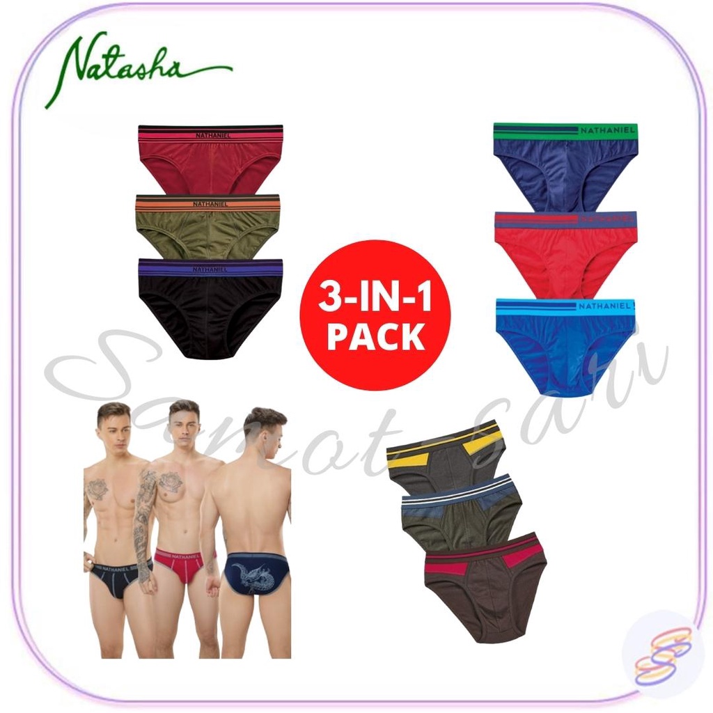 Natasha 3-in-1 Nataniel Men's Underwear Brief - Ledger / Herman / Dante / Alesandro | Shopee ...