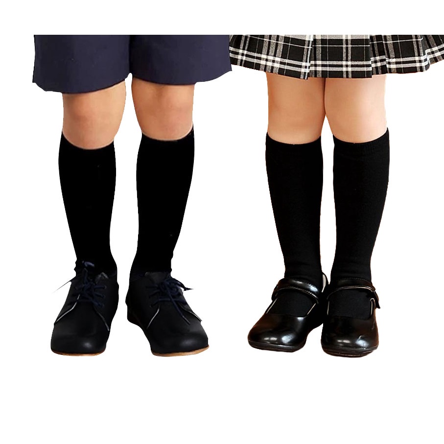 Plain Black Long Socks for kids 3-9 years old up to teens | Shopee ...